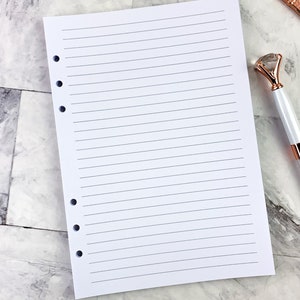 Printed A5 Lined Paper A5 Notes Pages A5 Refill Paper Inserts for A5 ...