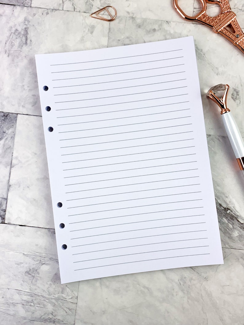 Printed A5 Lined Paper A5 Notes Pages A5 Refill Paper - Etsy