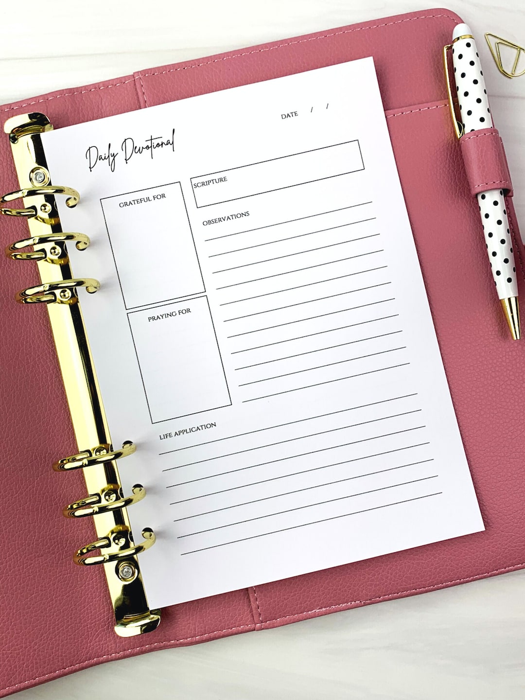 A5 Devotional Inserts PRINTED Bible Study Notes Christian Planner ...