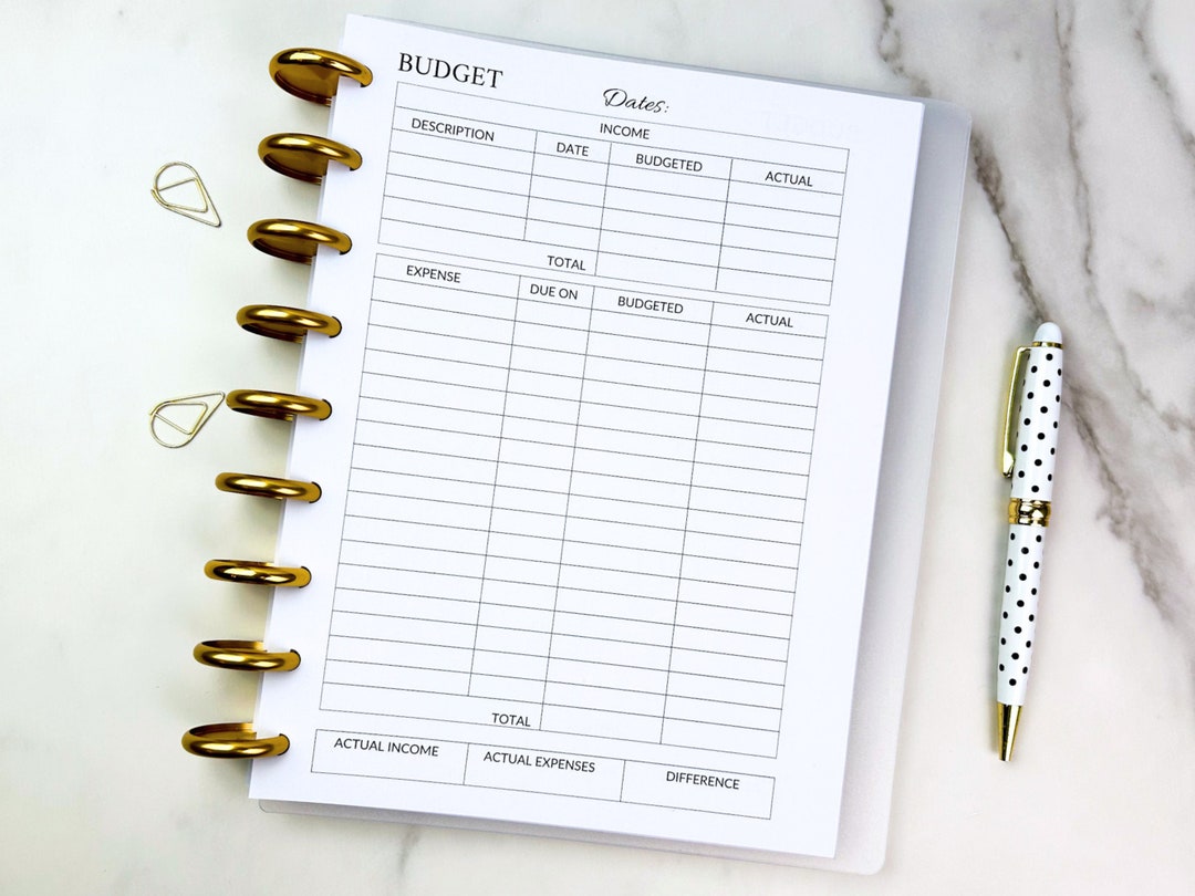 Classic Happy Planner Budget Inserts PRINTED Disc Bound Finance Inserts ...