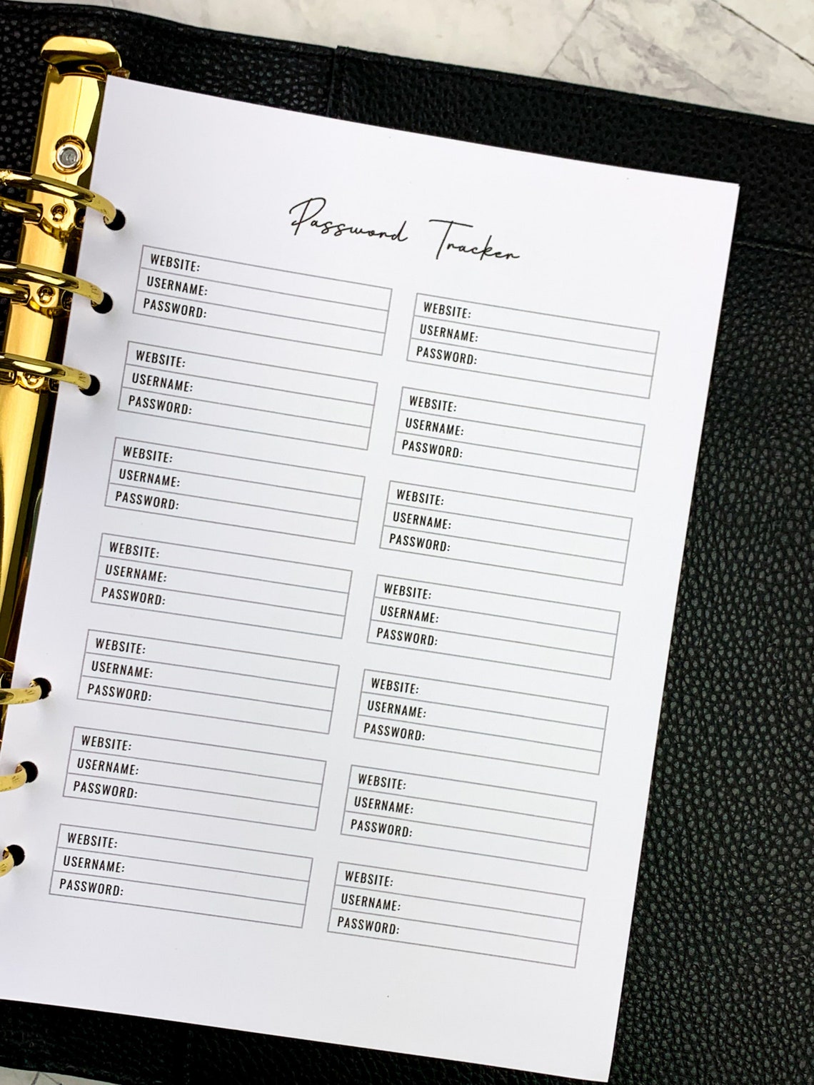 A5 Printed Password Tracker A5 Planner Inserts Password - Etsy