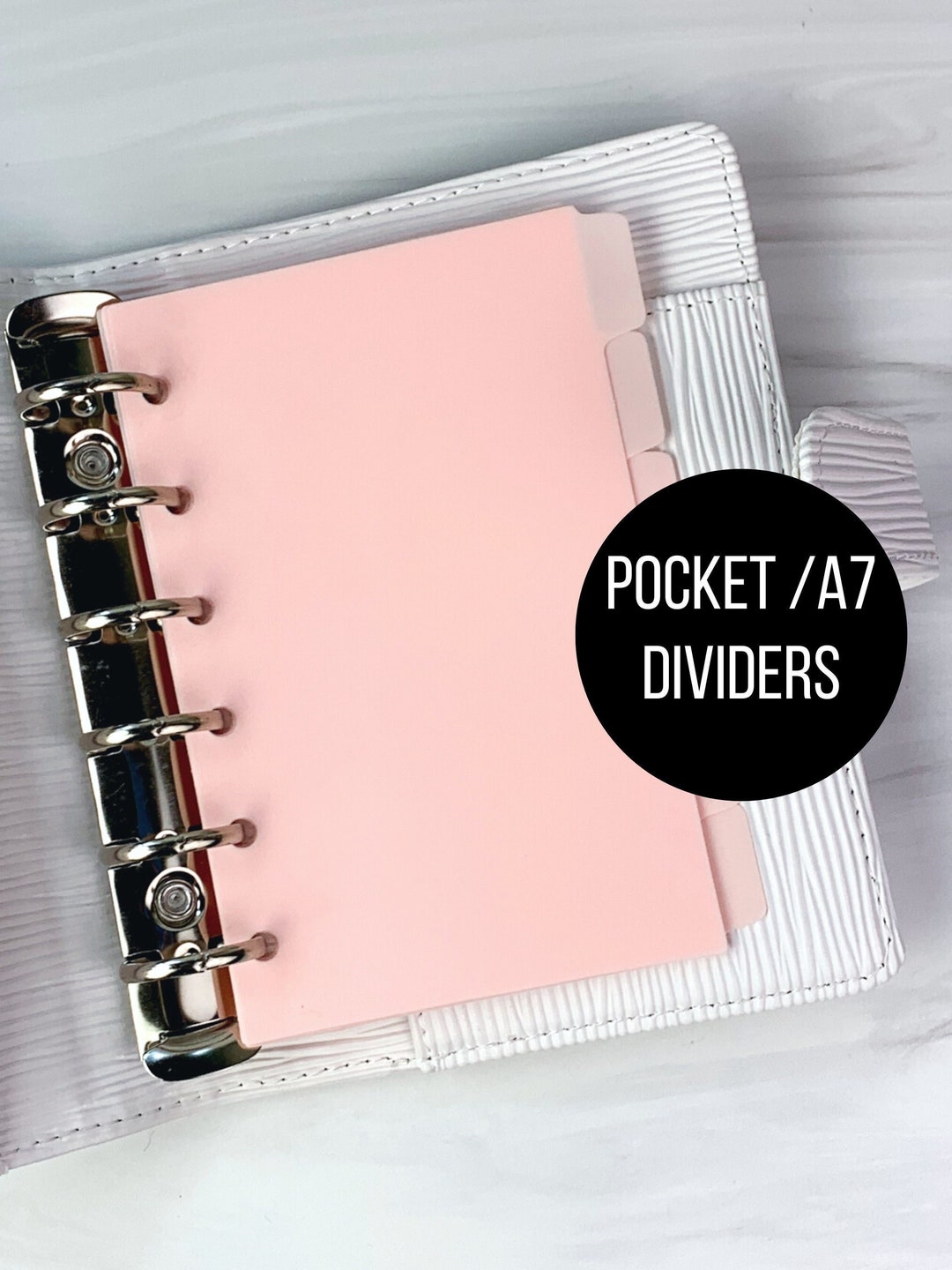 Pink Pocket Rings Planner Dividers 6 Tab 6 Ring Planner Insert Pink ...