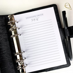 Personal Wide to Do List Personalized Inserts Planner Pages Personal ...