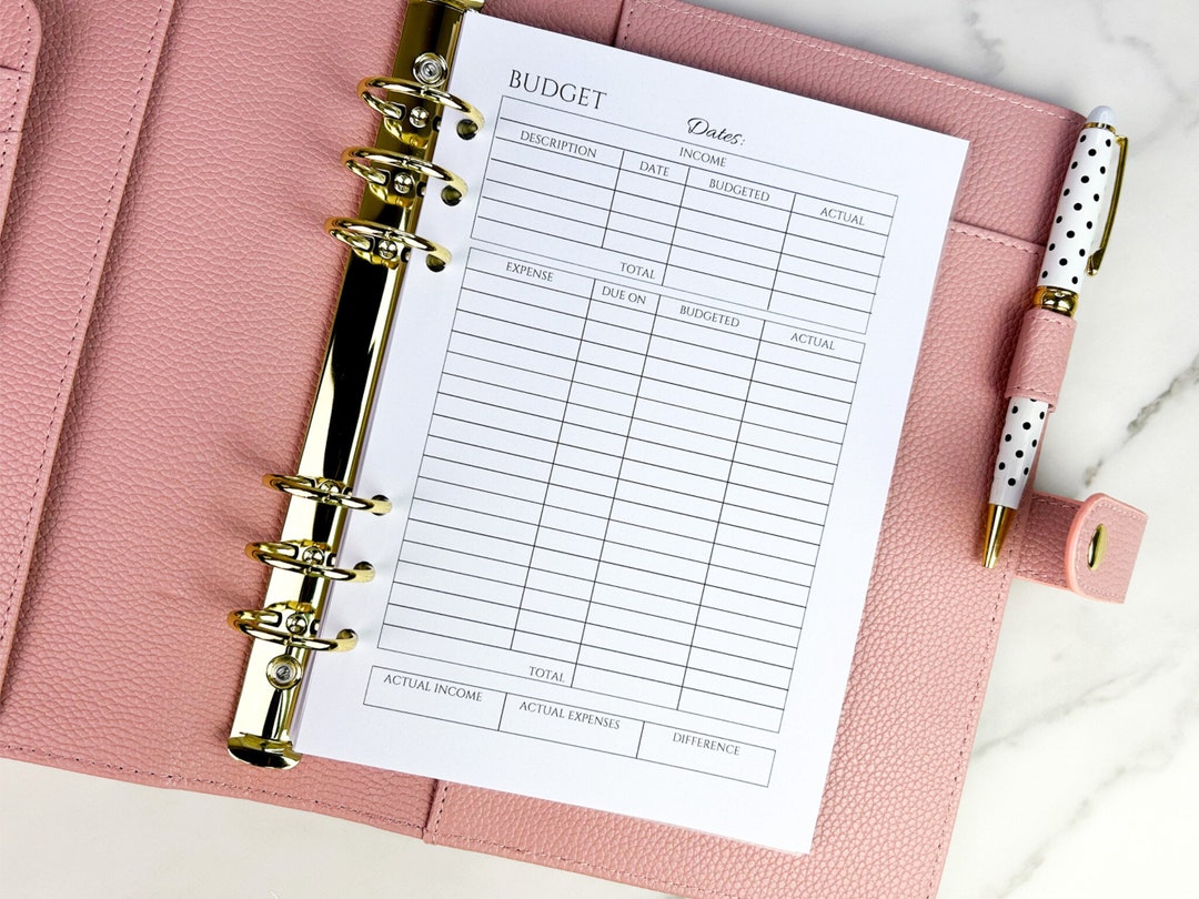 PRINTED A5 Budget Inserts | Budget Worksheets | A5 Planner Inserts ...