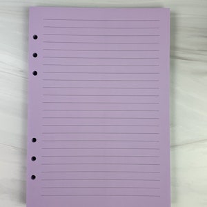 PURPLE A5 Lined Paper Lined Paper 6-ring Notes Lined Planner Paper ...