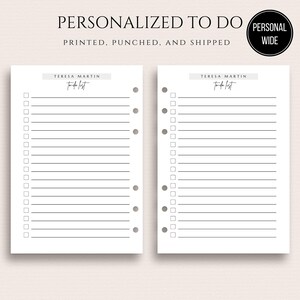 Personal Wide to Do List Personalized Inserts Planner Pages Personal ...
