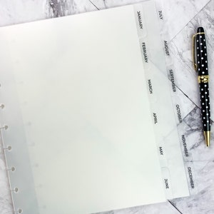 Classic Happy Planner Dividers | Monthly Dividers | Frosted, Disc Bound ...