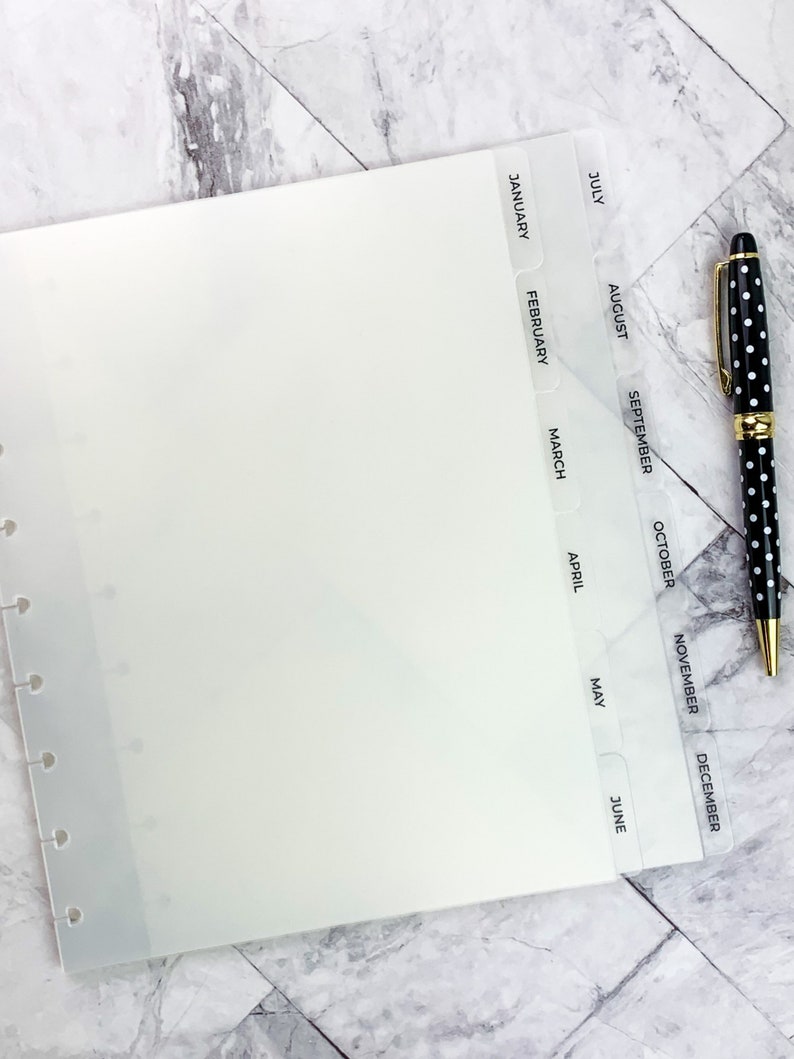 Classic Happy Planner Dividers Monthly Dividers Frosted - Etsy