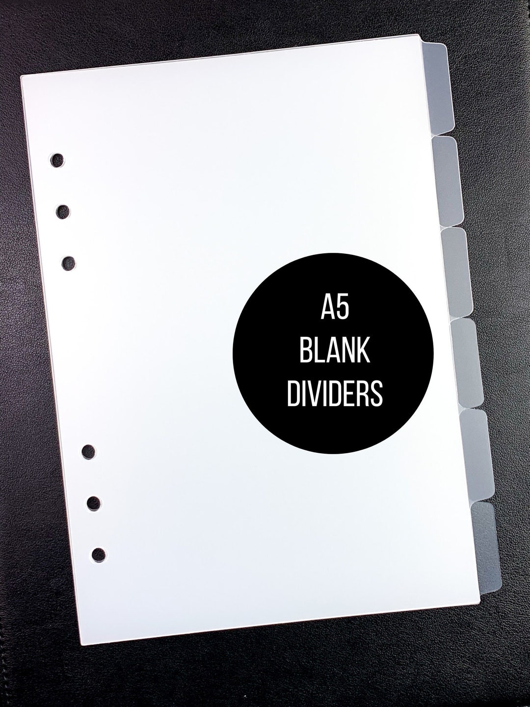A5 Blank Side Tab Planner Dividers 6 Tab Frosted A5 Dividers 6 Ring ...