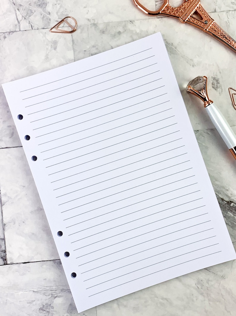 Printed A5 Lined Paper A5 Notes Pages A5 Refill Paper - Etsy