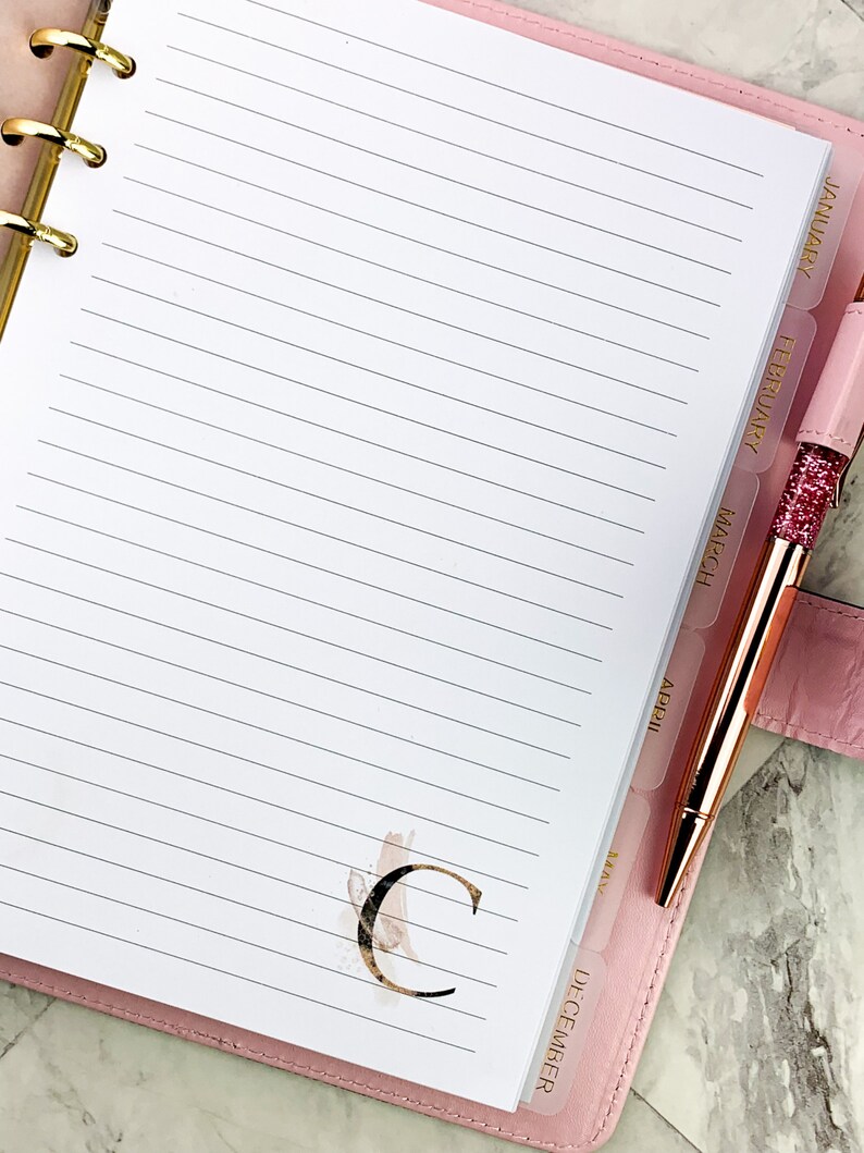 Printed A5 Lined Paper With Initial A5 Notes Pages A5 Refill | Etsy