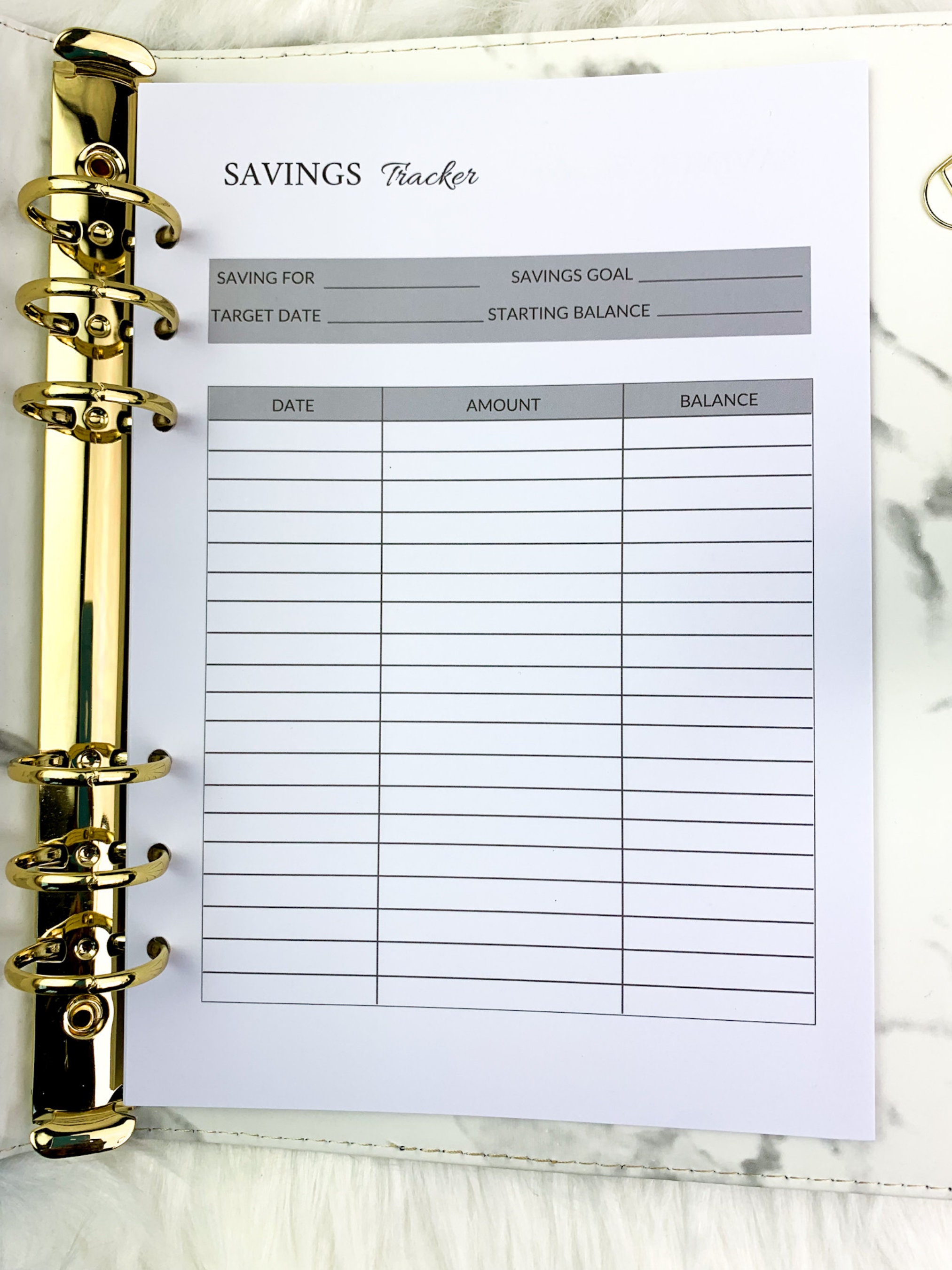 Printed A5 Savings Tracker Inserts A5 Planner Inserts A5 - Etsy
