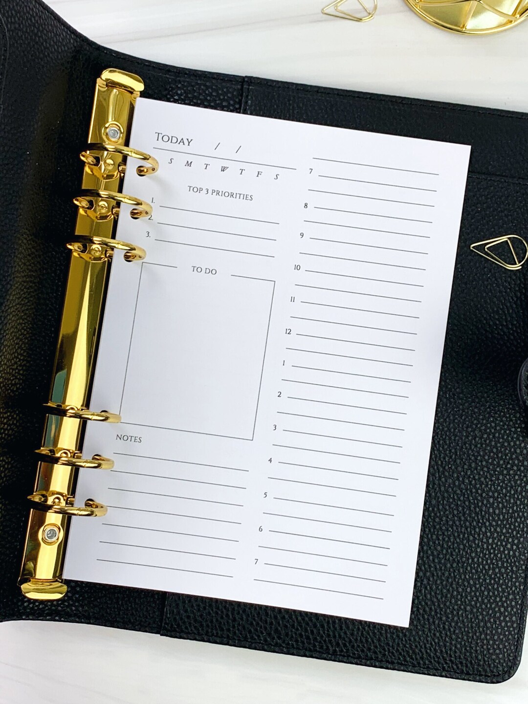 A5 Daily Inserts UNDATED Day on One Page A5 DO1P A5 Daily Productivity ...