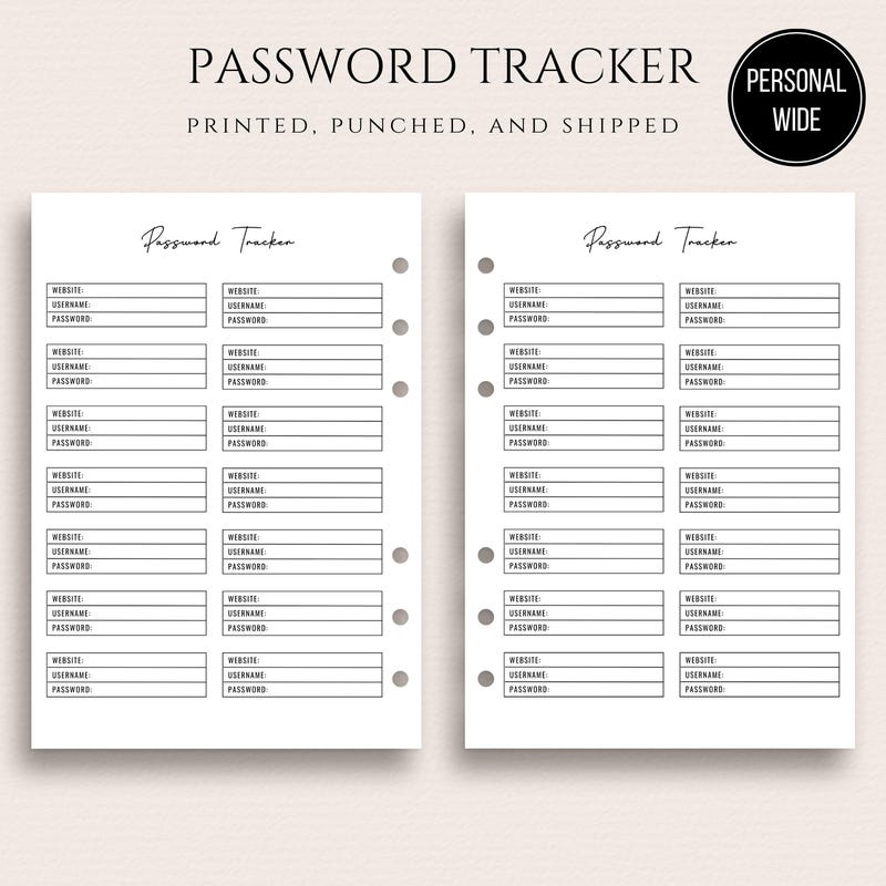 Personal Password Keeper - Etsy