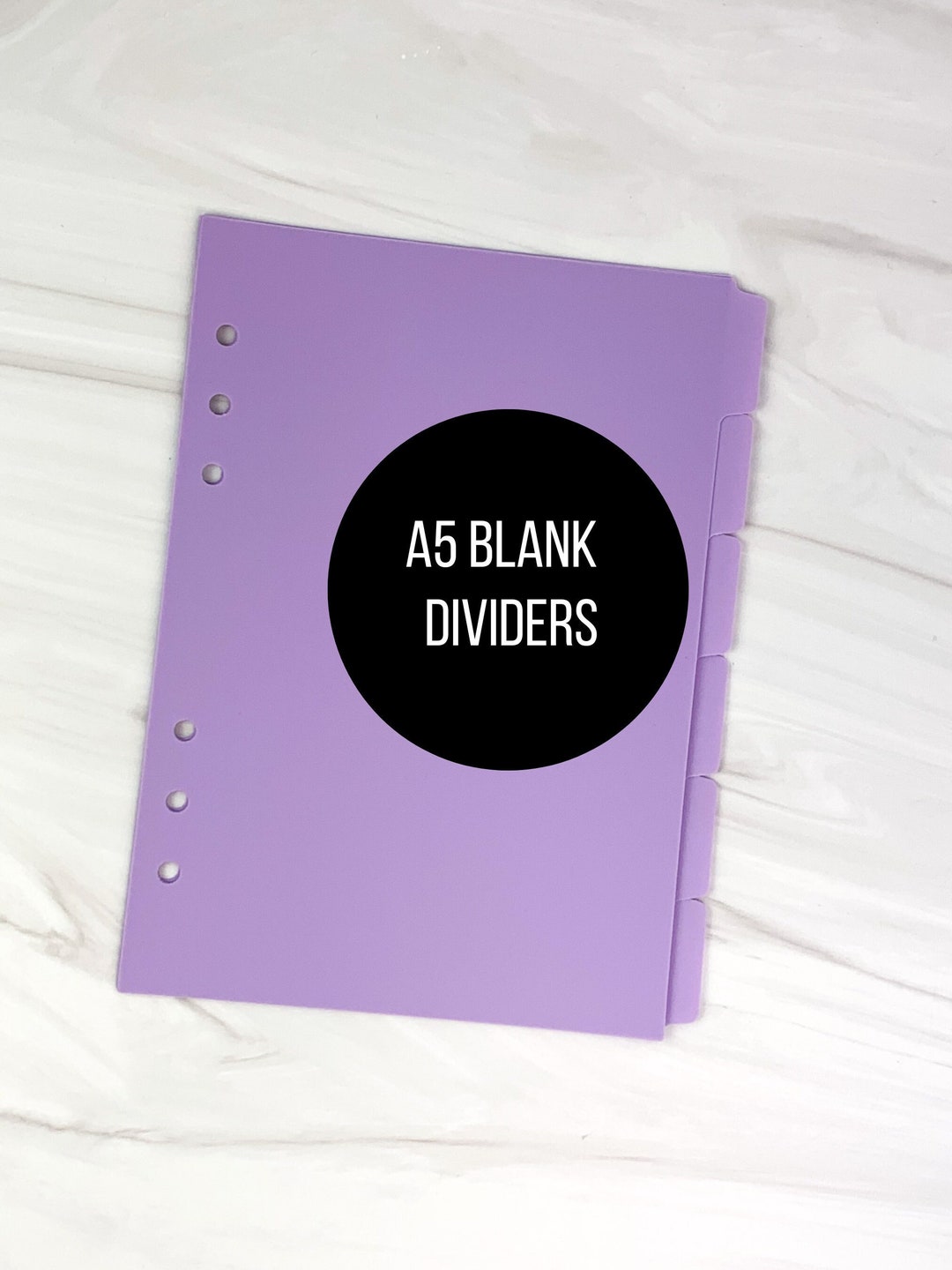 Purple A5 Blank Tab Planner Dividers 6 Tab 6 Ring Planner Insert Purple ...