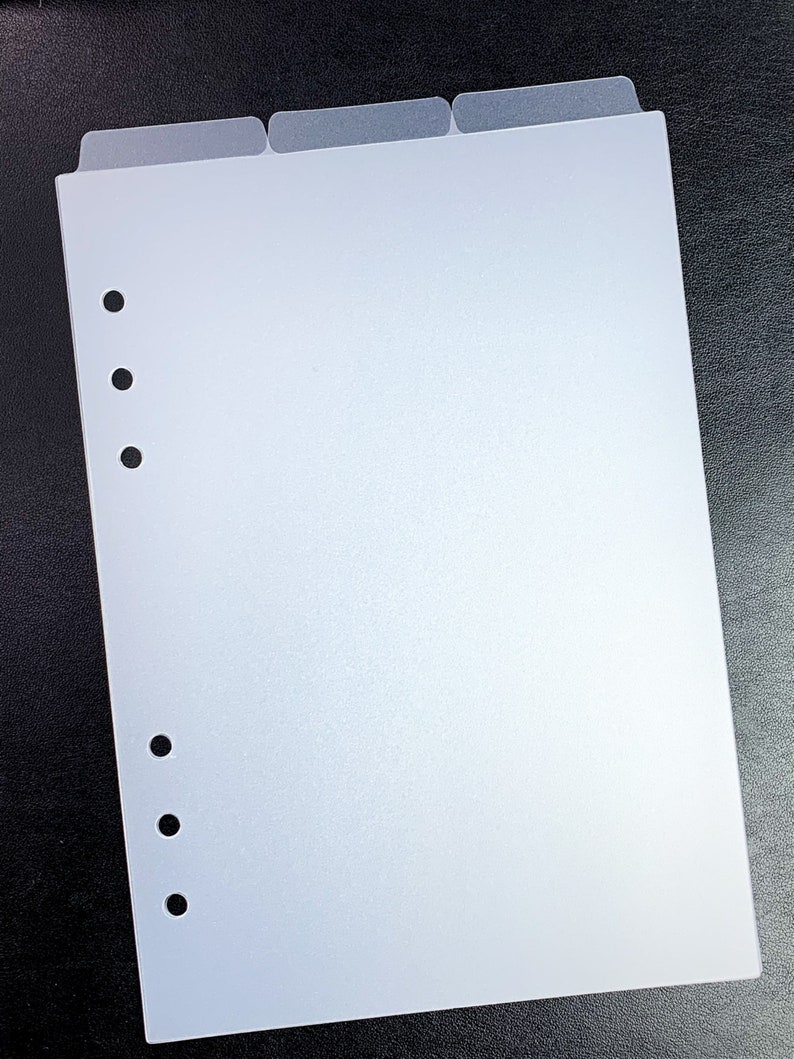 A5 Top Tab Planner Dividers 3 Tab Frosted A5 Divider 6 - Etsy