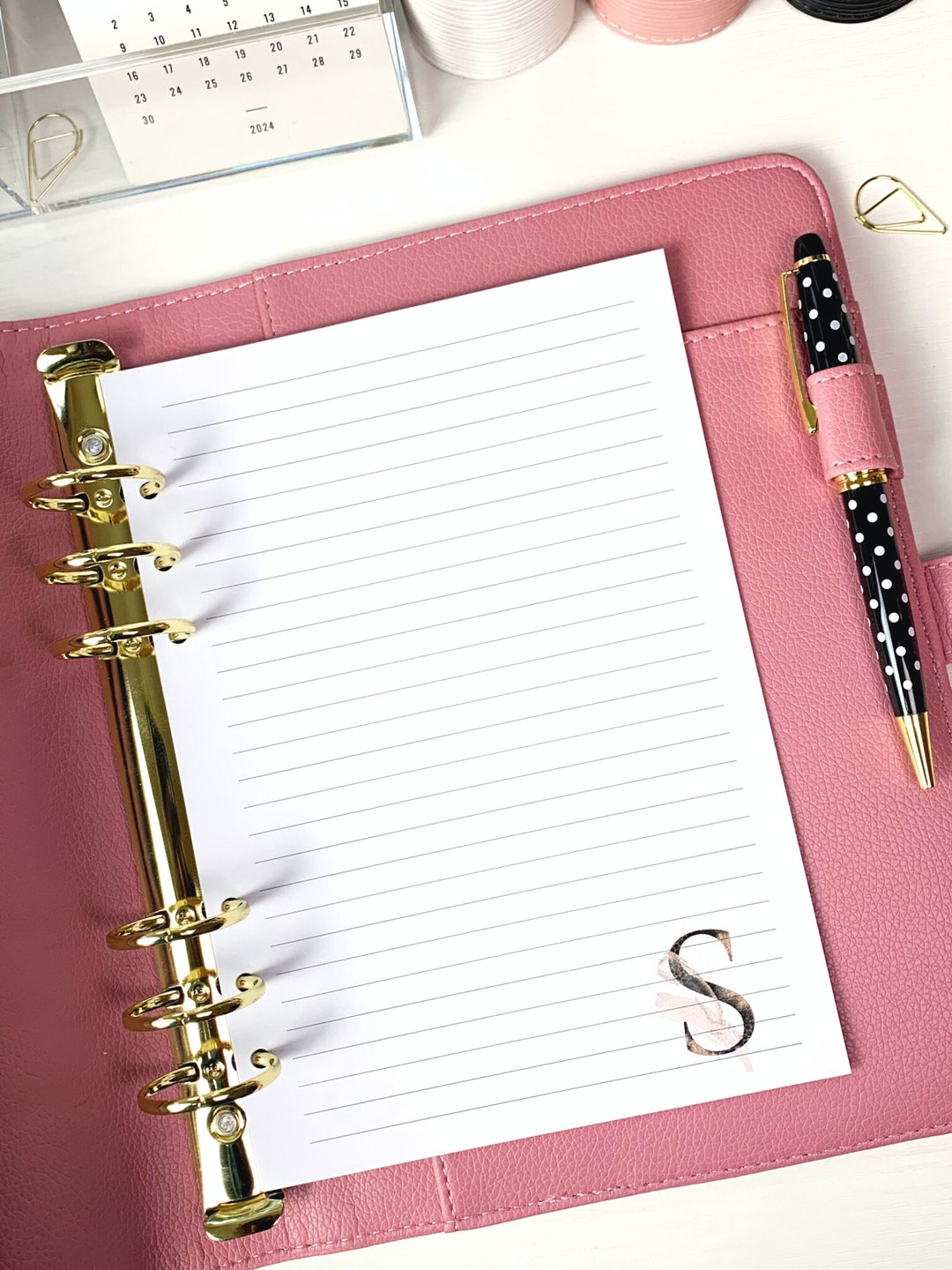 Printed A5 Lined Paper With Initial, A5 Notes Pages, A5 Refill Paper ...