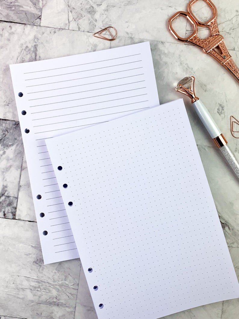 Printed A5 Lined Paper A5 Notes Pages A5 Refill Paper - Etsy