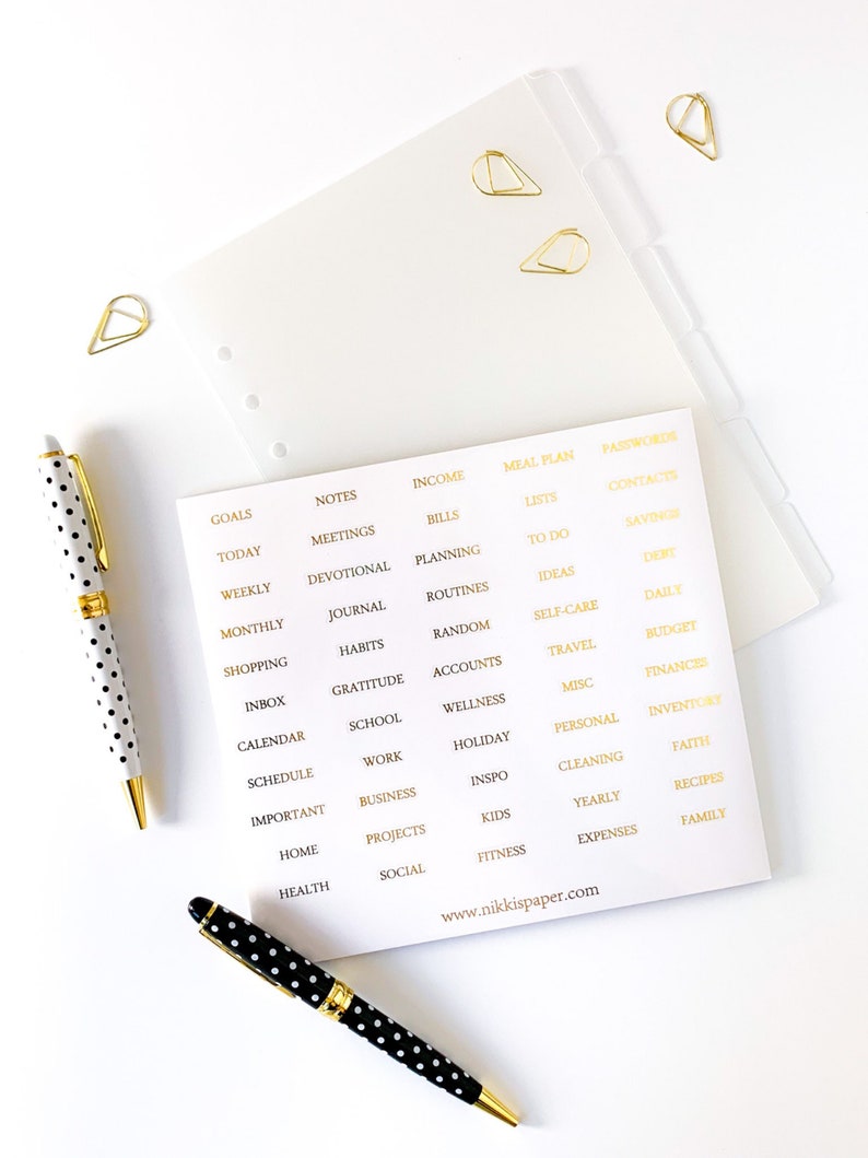A5 Planner Dividers With Stickers | Frosted A5 Divider | 6 Ring ...