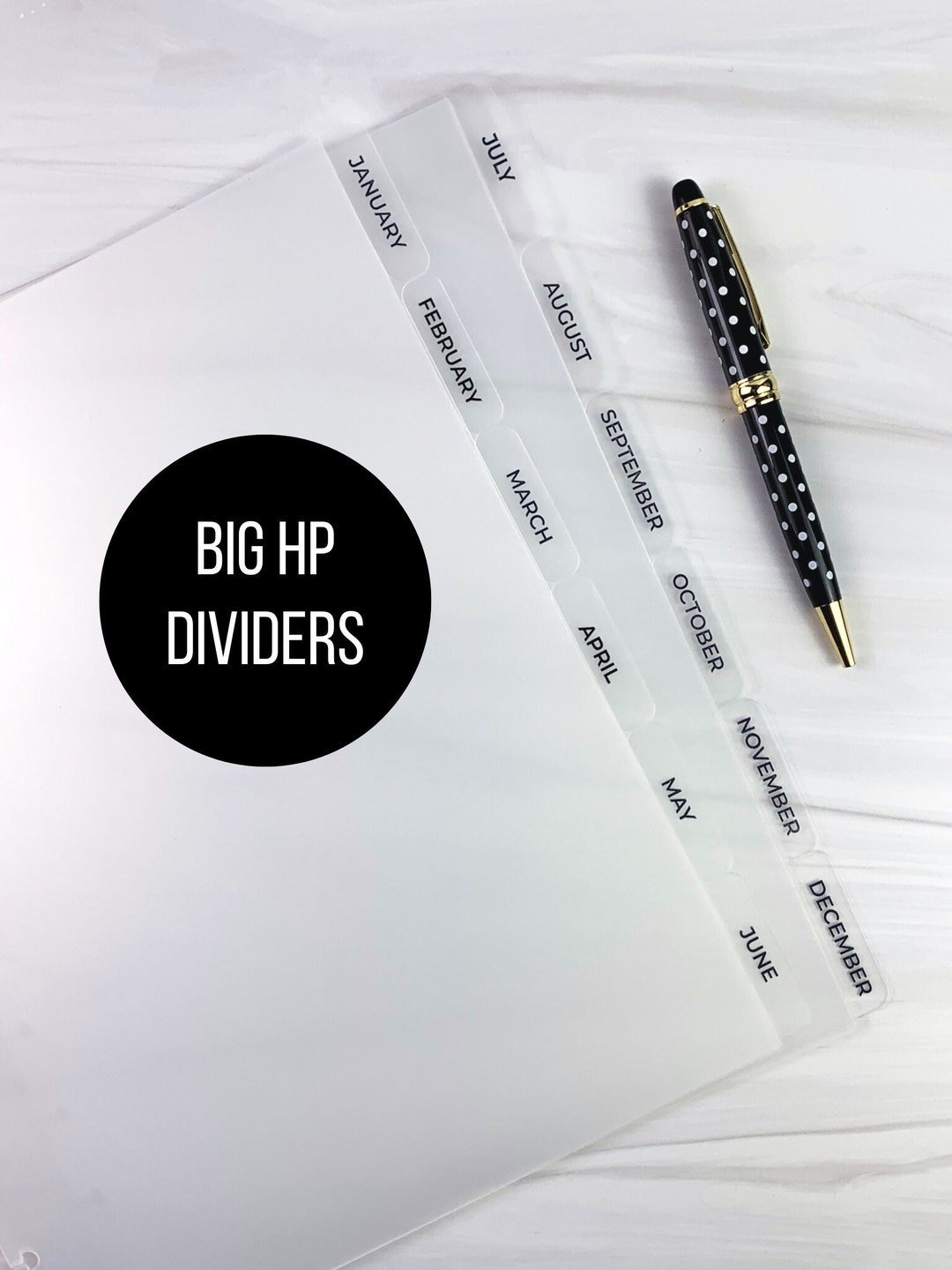 BIG Happy Planner Dividers | Monthly Dividers | Disc Bound Dividers ...