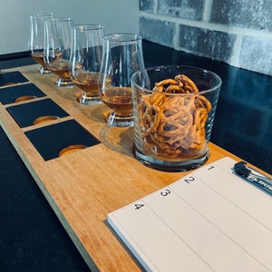 Bourbon/beer/wine Flight Board (blind Tasting With Glassware Option) - Etsy
