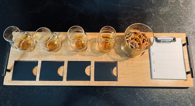 Bourbon/beer/wine Flight Board (blind Tasting With Glassware Option) - Etsy