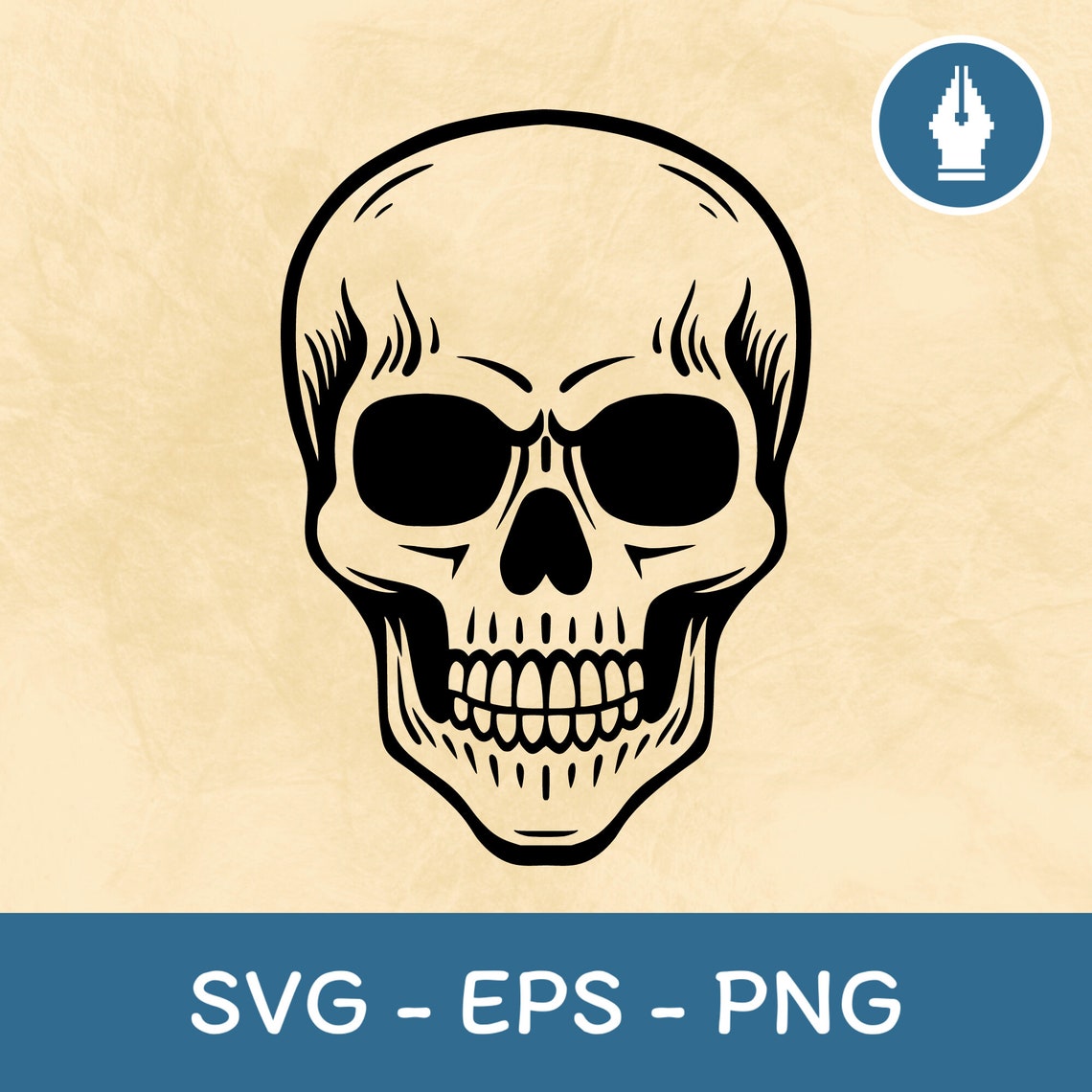 Skull SVG Cut File, Halloween Skull SVG, Horror SVG, Skull Clipart ...
