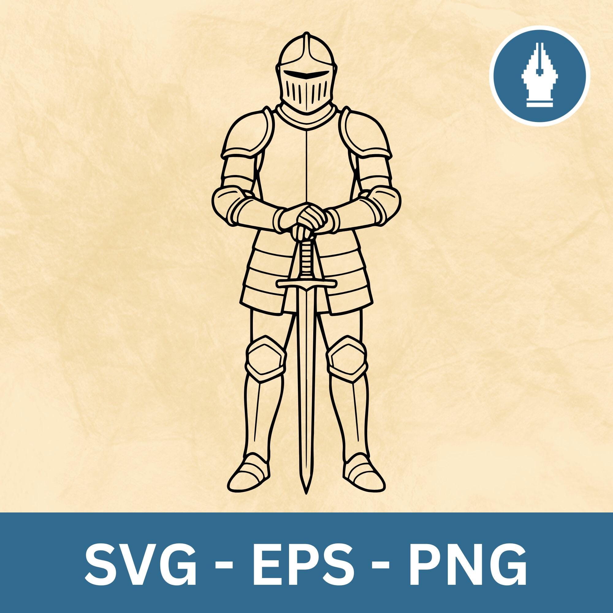 Medieval Knight Armor SVG Clipart Vector PNG Cut File, Instant Download ...