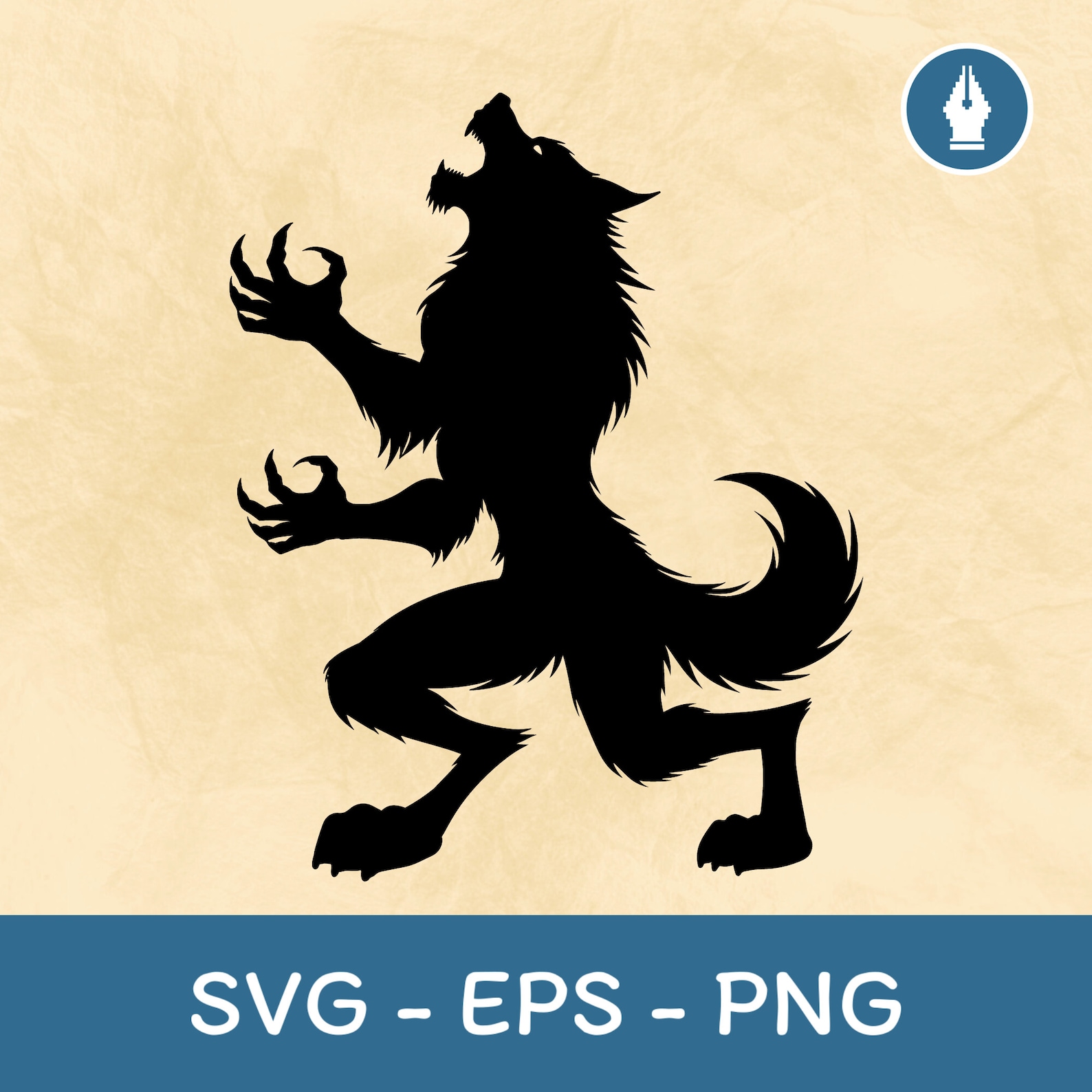 Scary Monster Werewolf Silhouette SVG Clipart Vector PNG Cut File ...