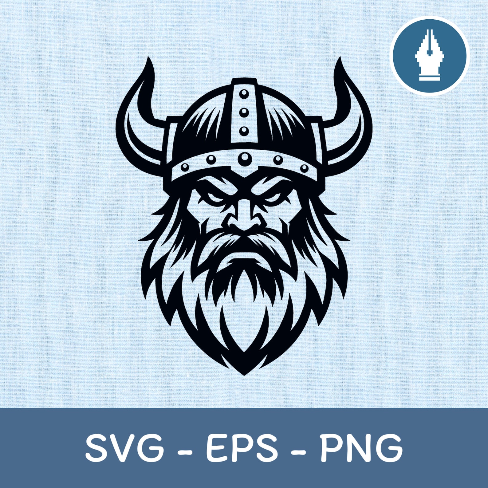Viking Norse Warrior Mascot Head With Horned Helmet Vector Clipart ...