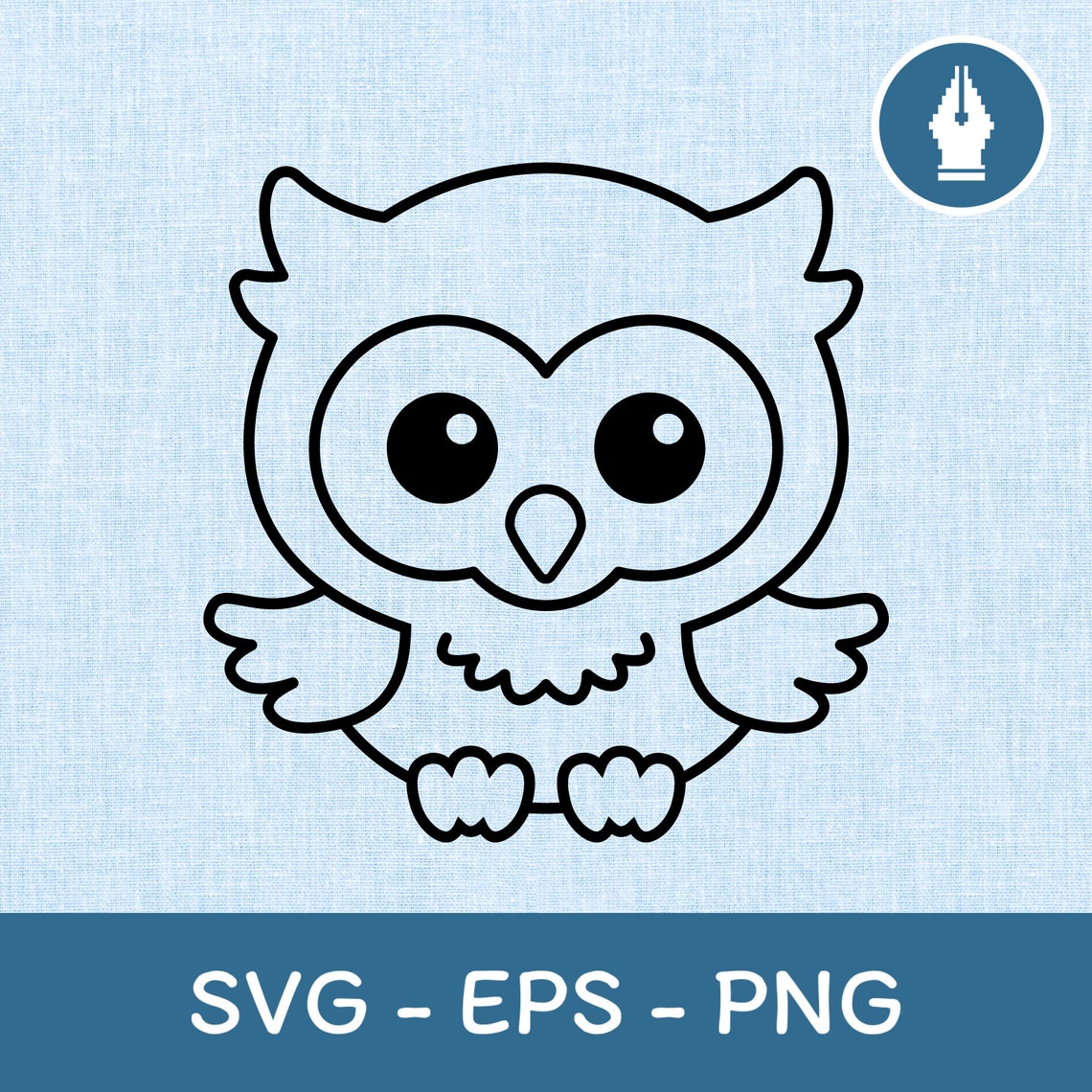Cute Baby Owl Outline SVG Vinyl Decal Clipart Vector PNG Cut File ...
