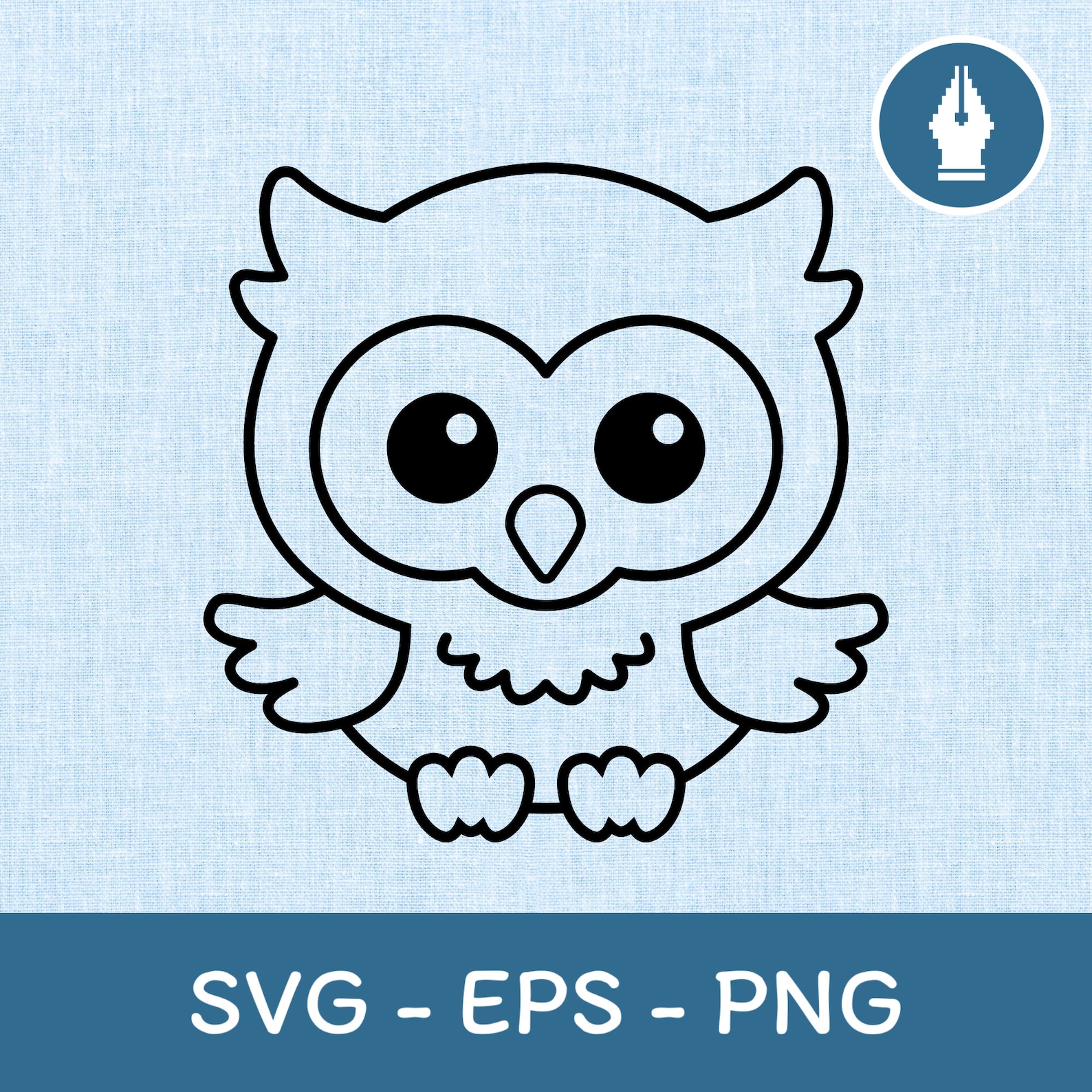 Cute Baby Owl Outline SVG Vinyl Decal Clipart Vector PNG Cut File ...