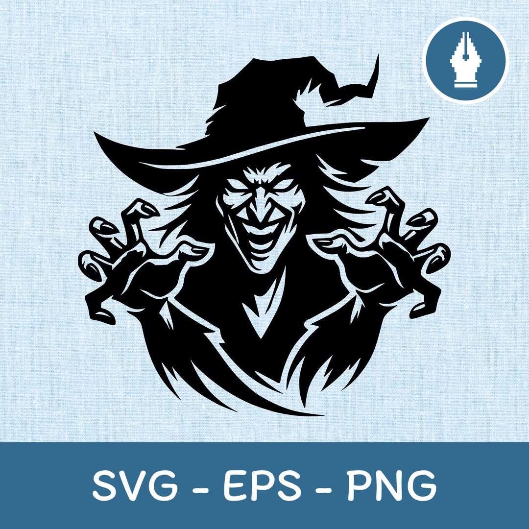 Wicked Witch Head Silhouette SVG Halloween Clipart Vector PNG Cut File ...