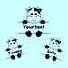 Cute Baby Cow Monogram SVG | Adorable Cartoon Cow Clipart Vector Custom ...