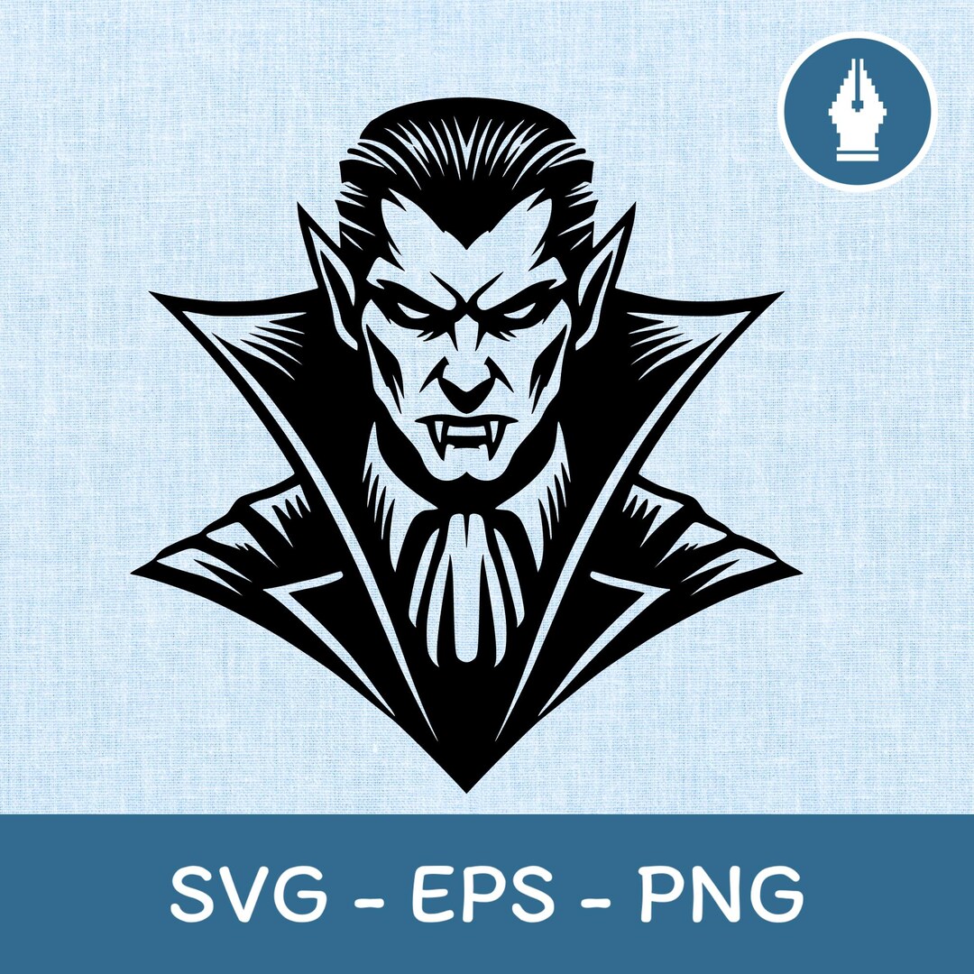 Vampire Head Silhouette SVG Halloween Horror Clipart Vector PNG Cut ...
