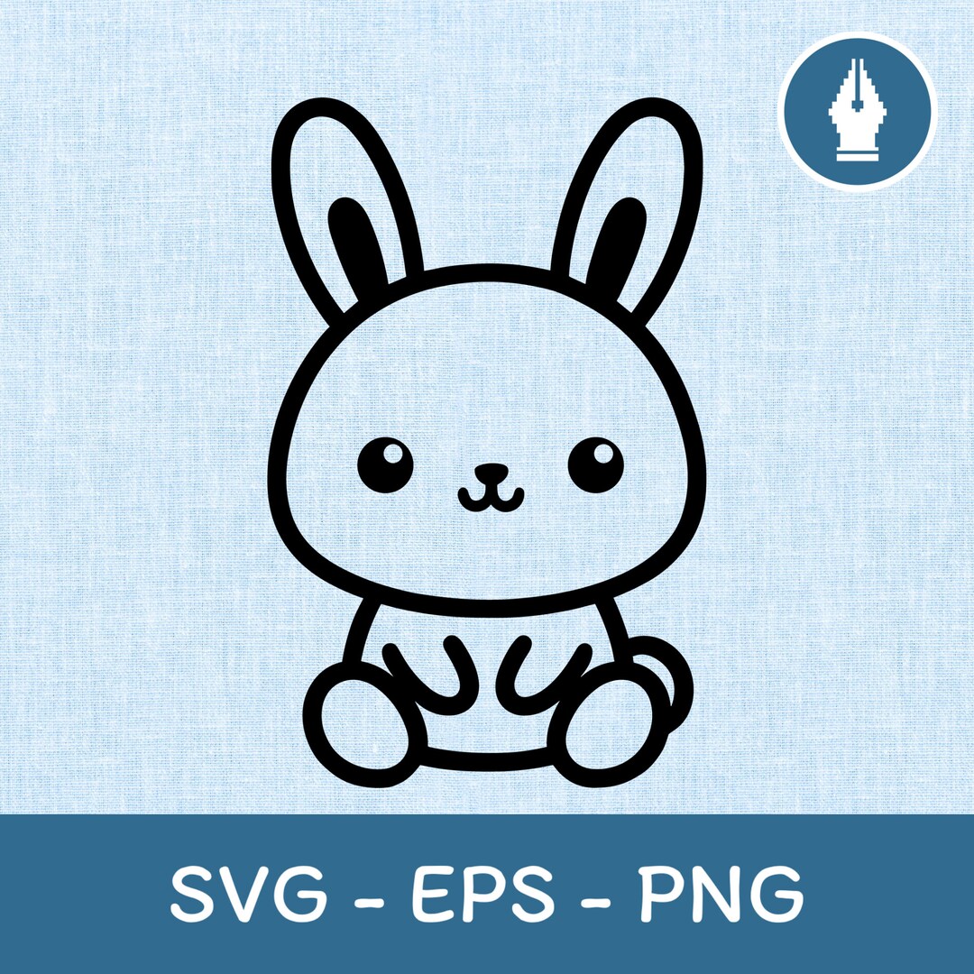 Cute Baby Cartoon Bunny Rabbit SVG Vector Clipart Cut File - Etsy