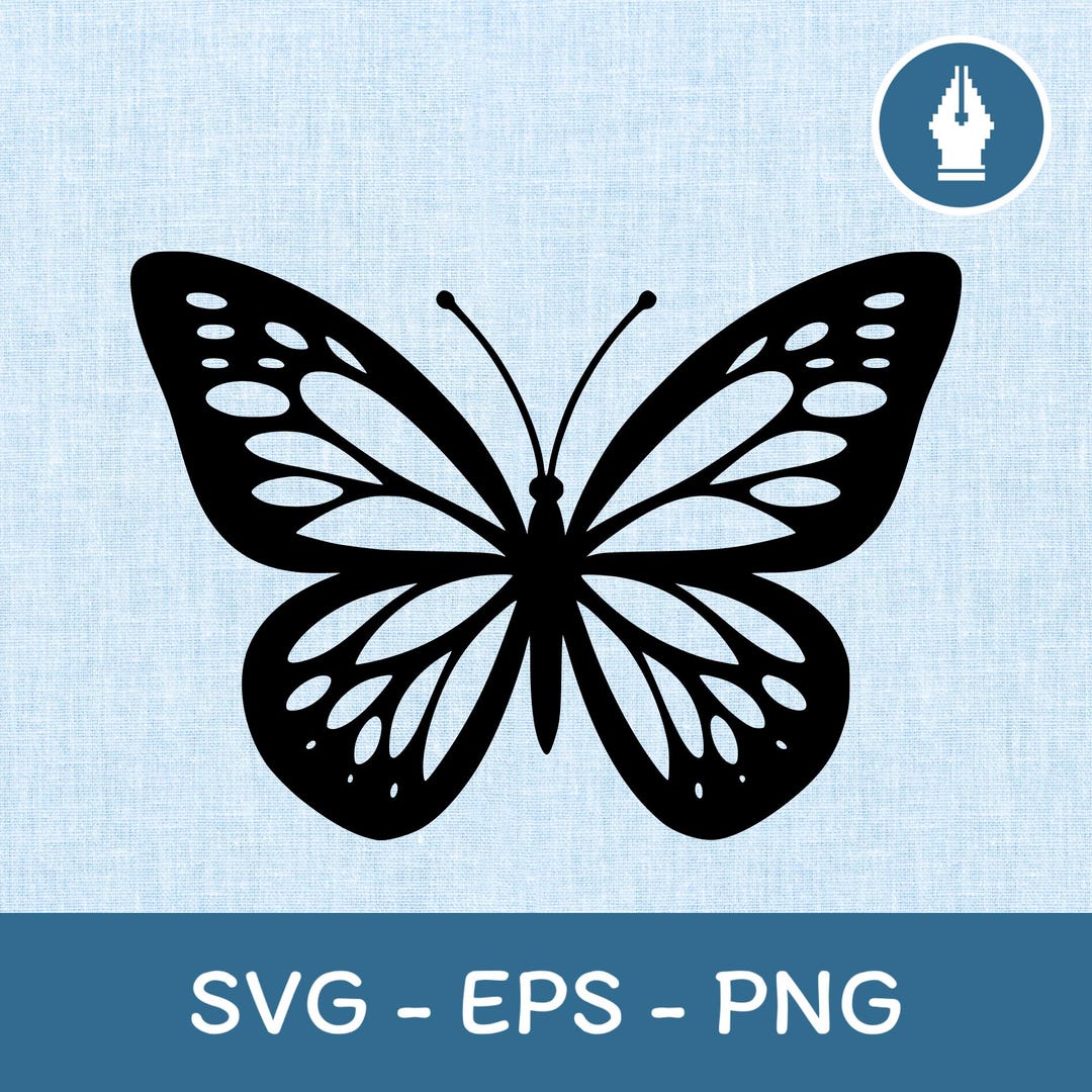 Butterfly SVG Silhouette Clipart Vector PNG Cut File Icon, Instant ...