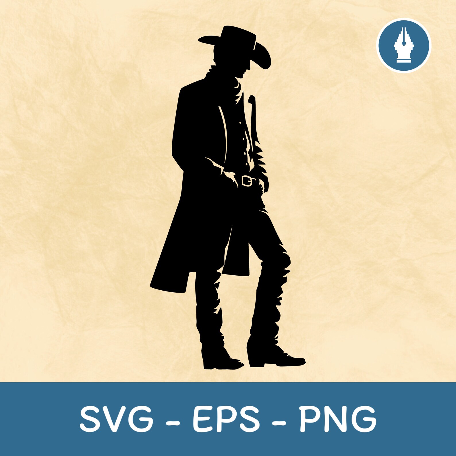 Cowboy Silhouette SVG PNG Clipart Cricut Vector Wild West Cut File - Etsy