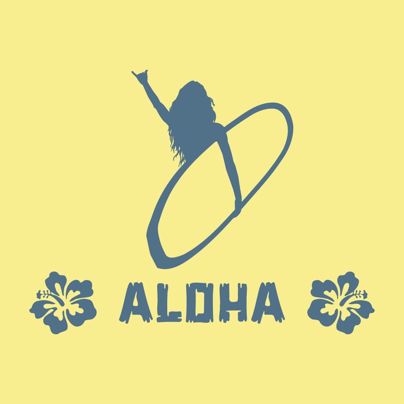 Aloha Hawaiian Surfer Girl Silhouette SVG - Etsy