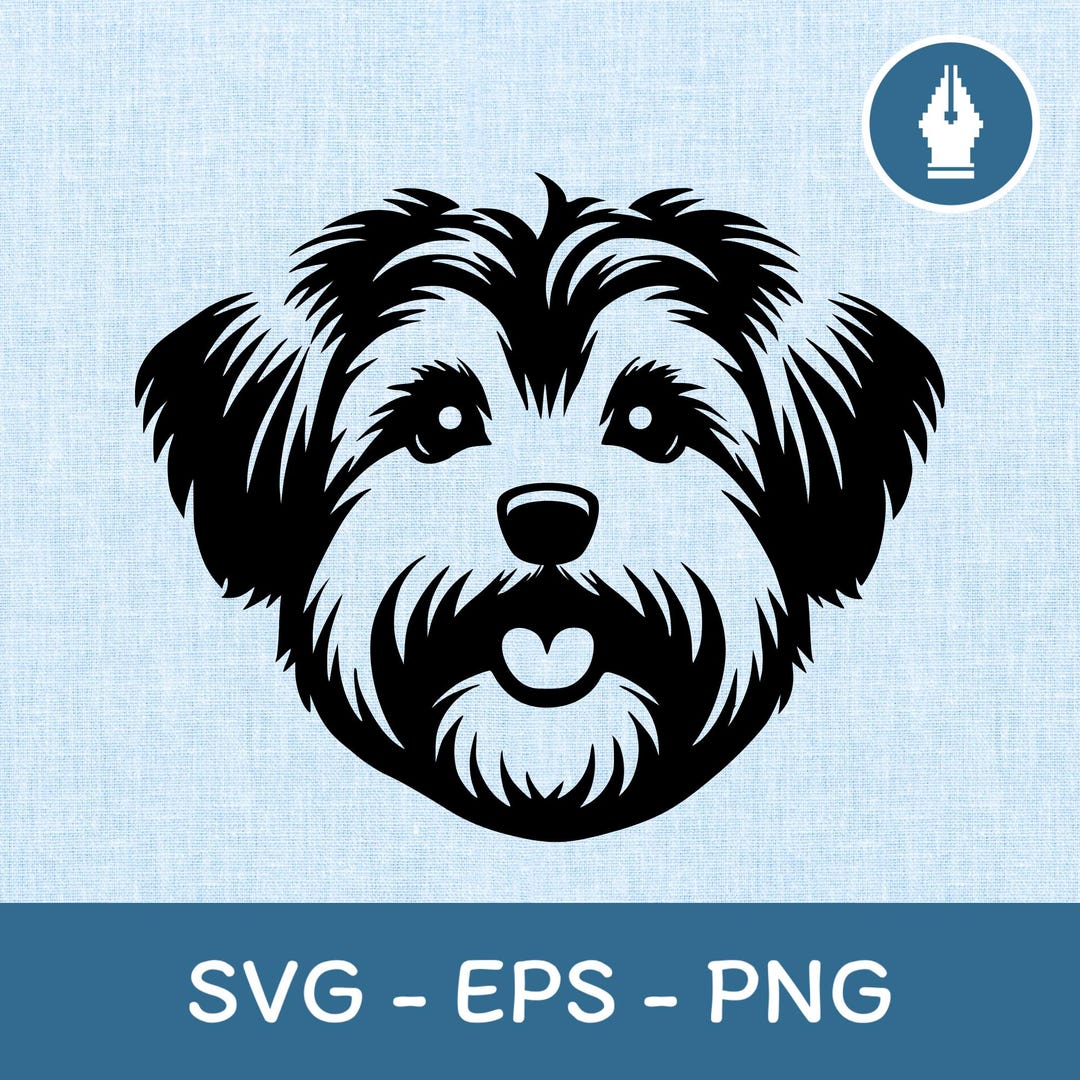 Cute Yorkie Dog Head SVG, Yorkshire Terrier Clipart Vector PNG Cut File ...