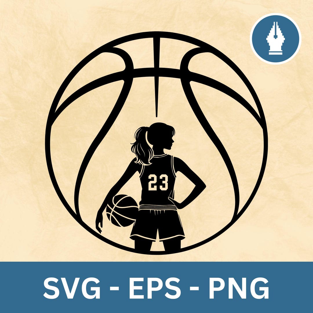 Female Basketball SVG, Girl Basketball Player Clipart Vector, PNG, Cut ...