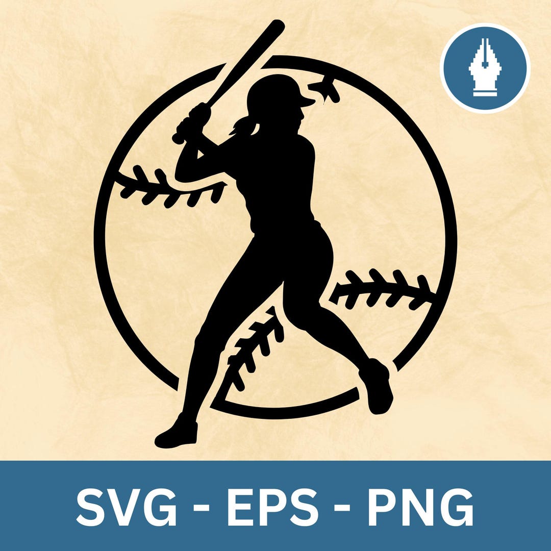 Girl Softball Player SVG, Softball Clipart Vector Softball Silhouette ...