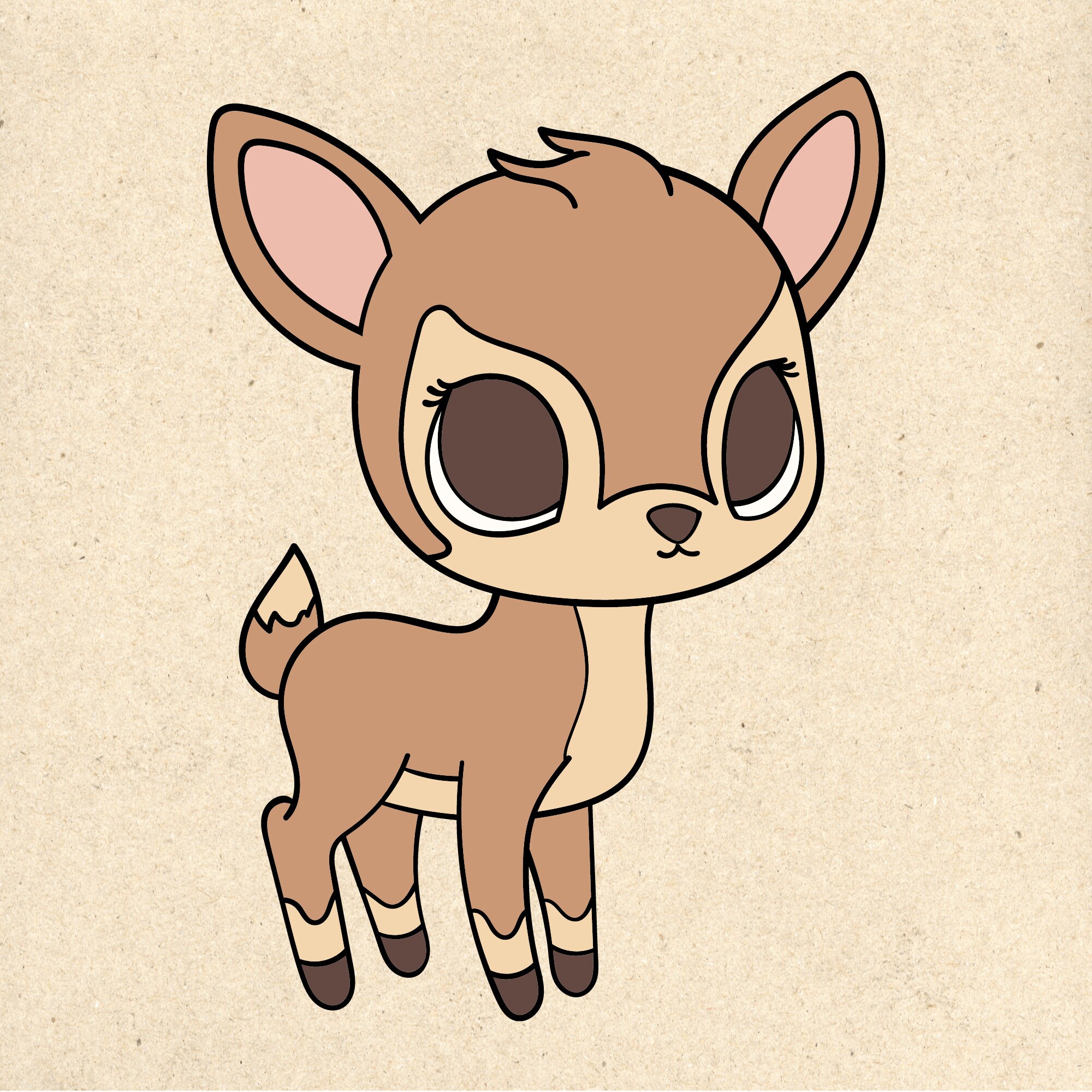 Cute Baby Deer Fawn SVG Adorable Deer Clip Art Vector PNG Graphic - Etsy