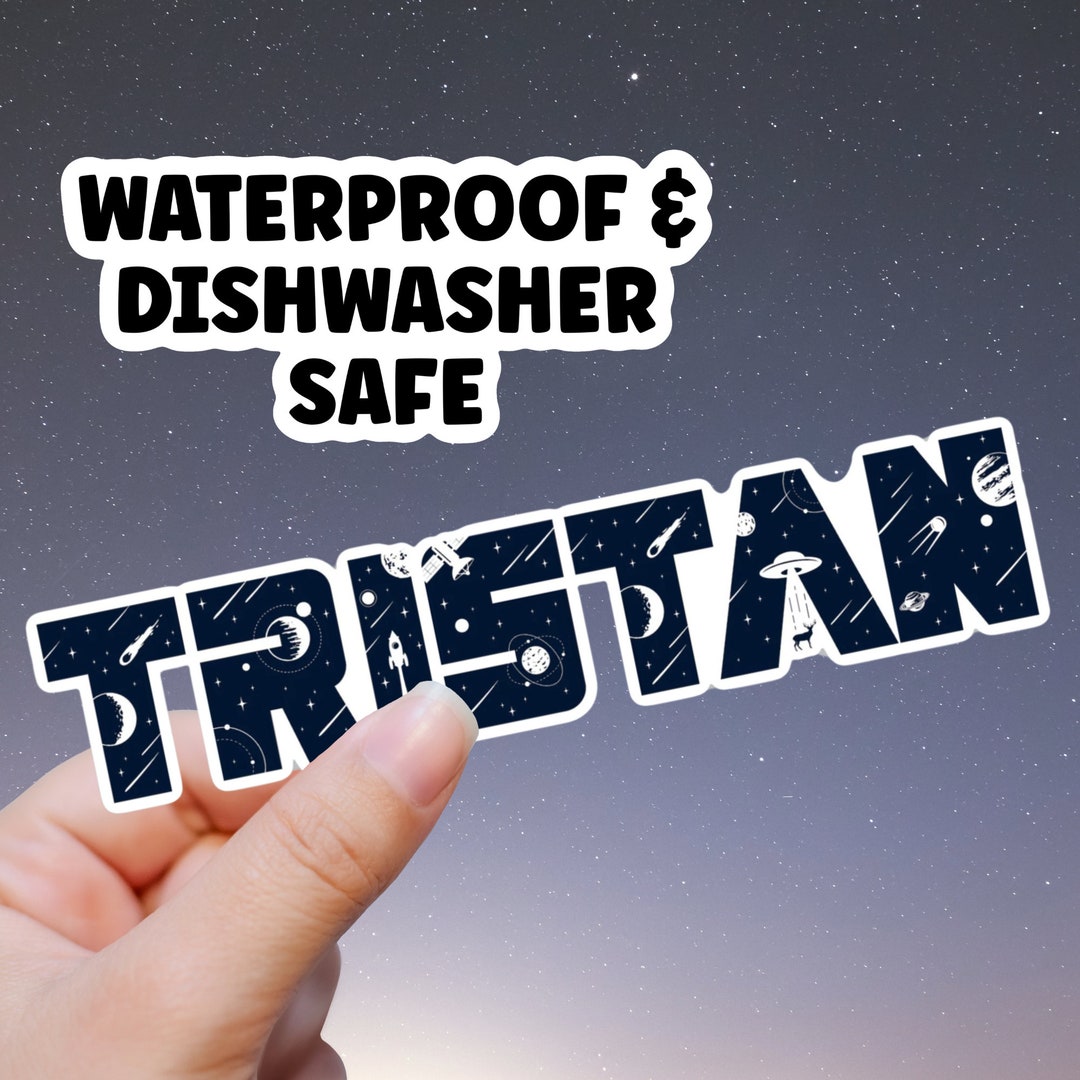 Space Themed Name Decal, Name Sticker, Custom Stickers, Kids Name Label ...