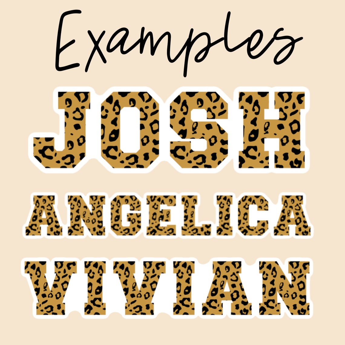 Cheetah Print Name Decal, Name Sticker, Custom Stickers, Custom Name ...