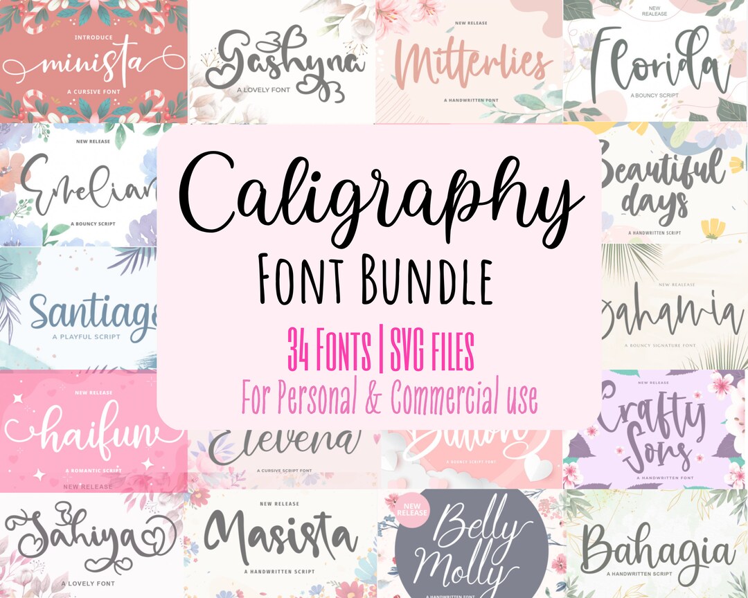 Ultimate 34 Calligraphy Font Bundle Calligraphy Font, Script Font ...