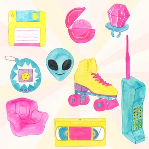 Retro Graphics Bundle, PNG, 90s Clipart, Bundle Sale, Y2K, VSCO, 90's ...