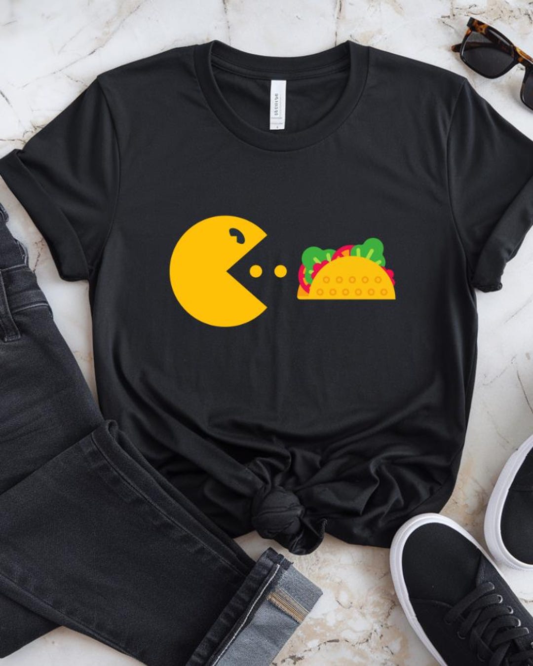 Pac-man Taco Love, 80's Gift, Gamer Lover Shirt, Nostalgic Video Game ...