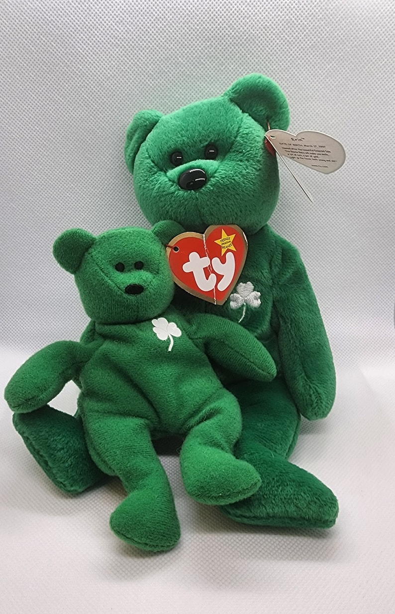Ty Beanie Baby Erin the Bear 1997 Retired Plush Toy With Teenie Erin ...
