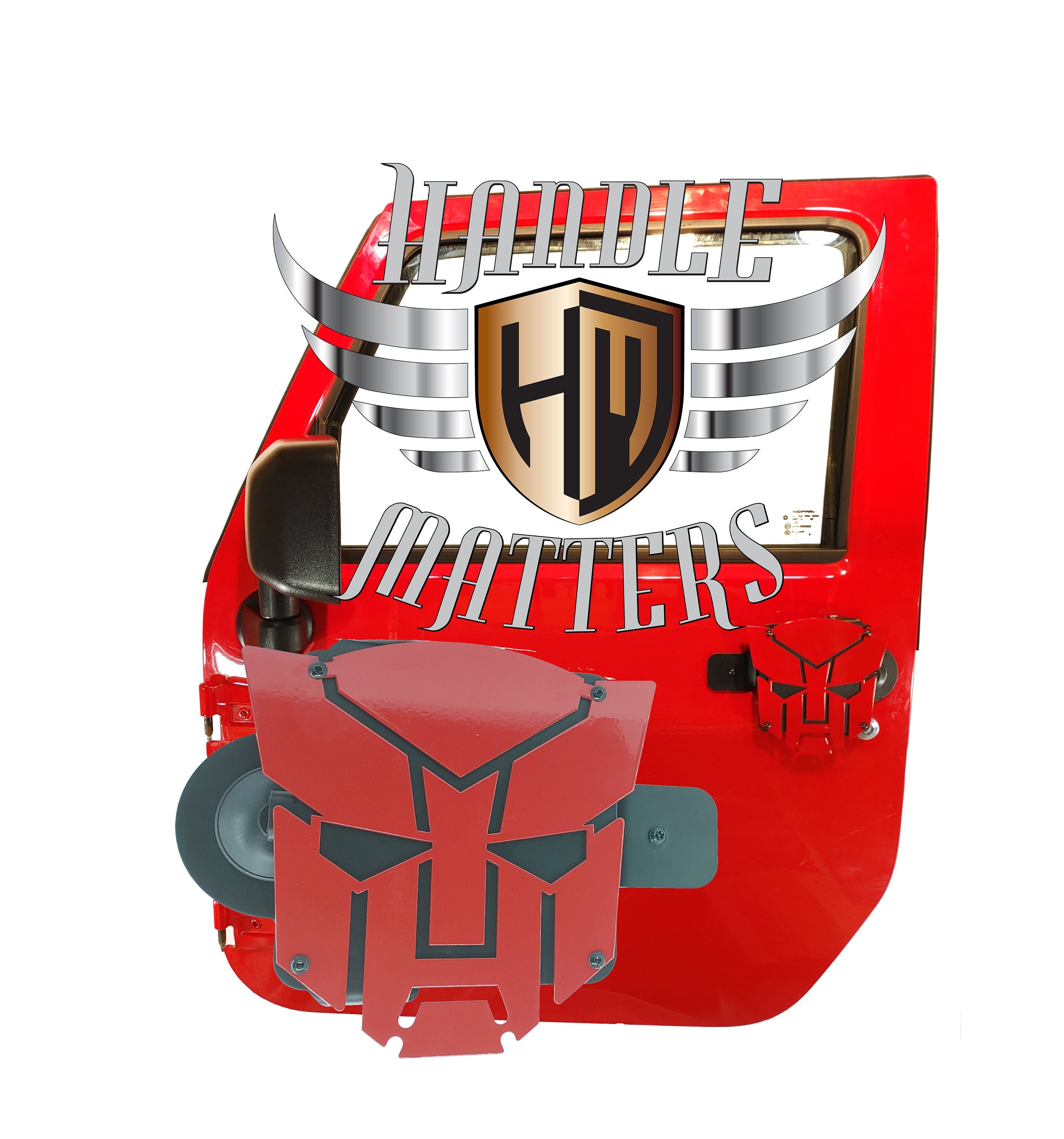 Handle Matters Door Handle for 2007-2018 Jeep Wrangler JK/JKU With Red ...